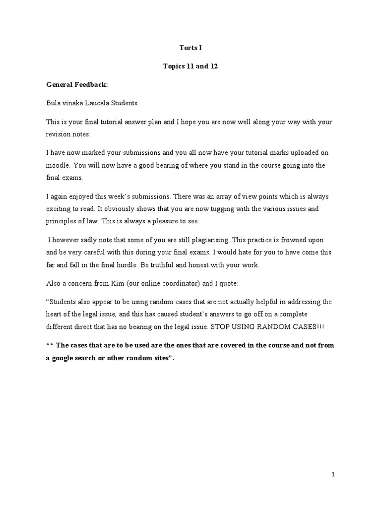 Final Answer Plan Causation and Remoteness | PDF | Causation (Law) | Legal Concepts