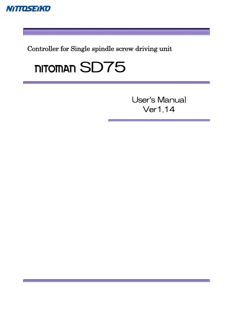 SD75 Screw Driving Unit Manual | PDF