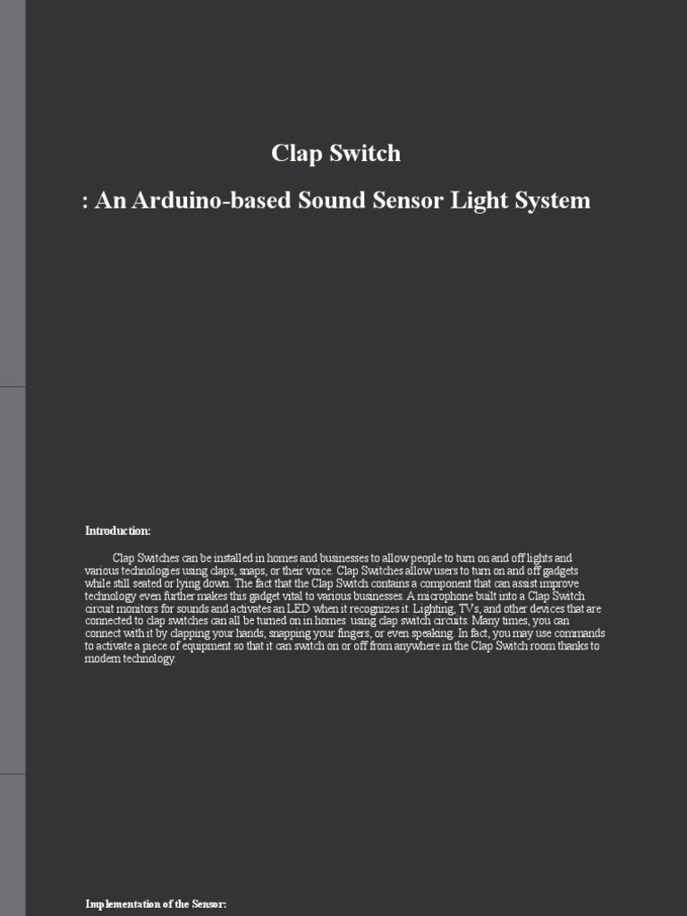 Iot Finals Clap Switch Group 5 | Download Free PDF | Electronic ...