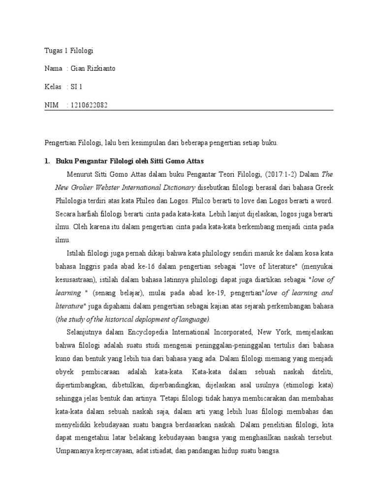 Tugas 1 Filologi | PDF