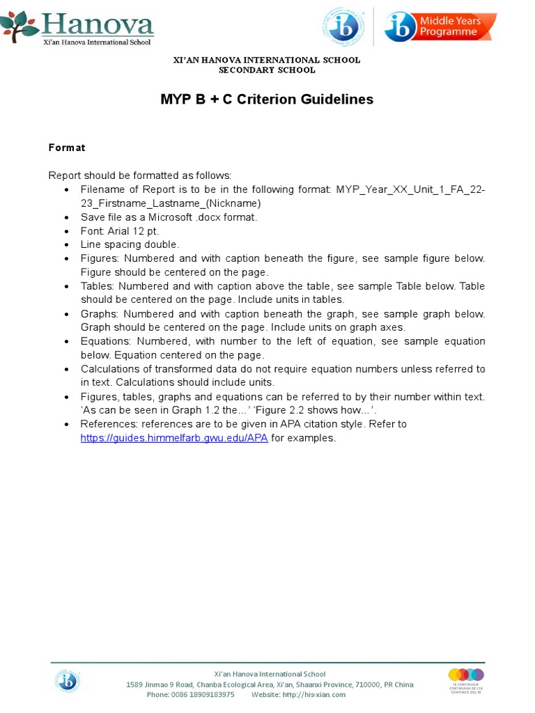 MYP Criterion B+C Guidelines | PDF | Experiment | Hypothesis