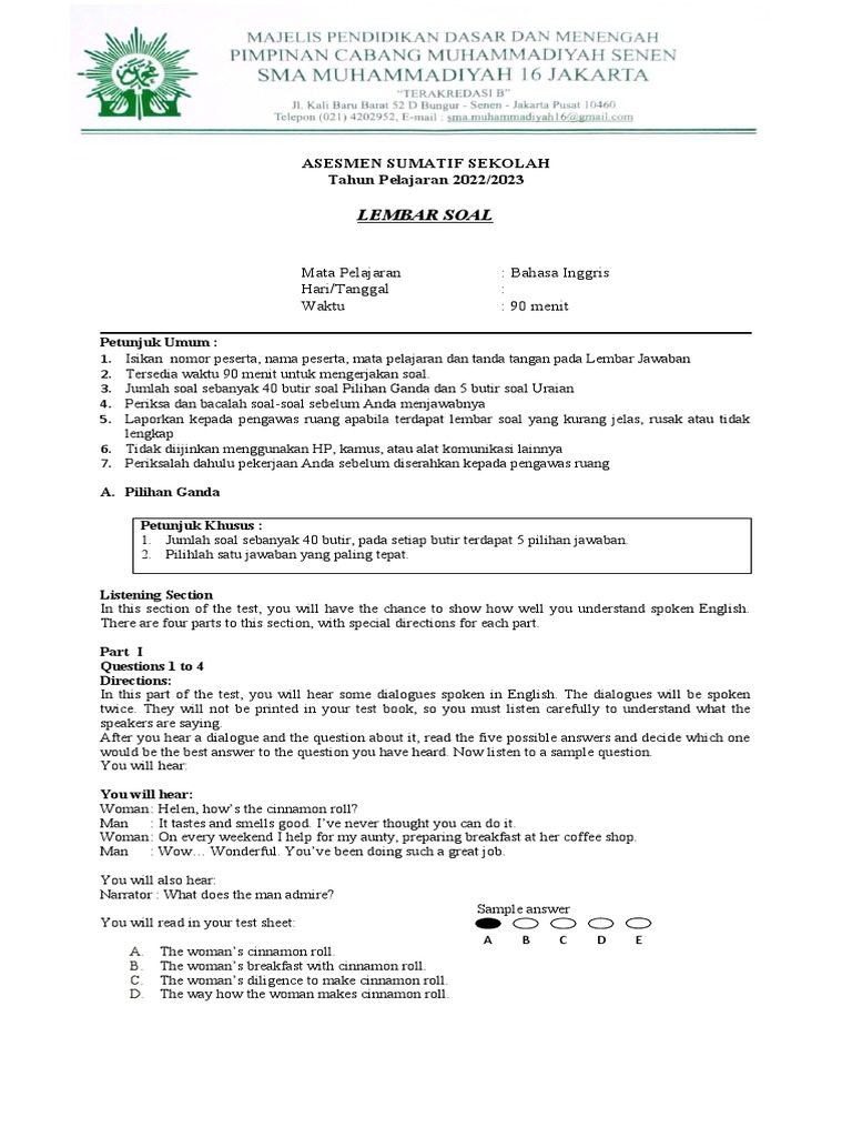 Soal Ass Bhs Inggris 2022-2023 | Download Free PDF | Acid | Mosque