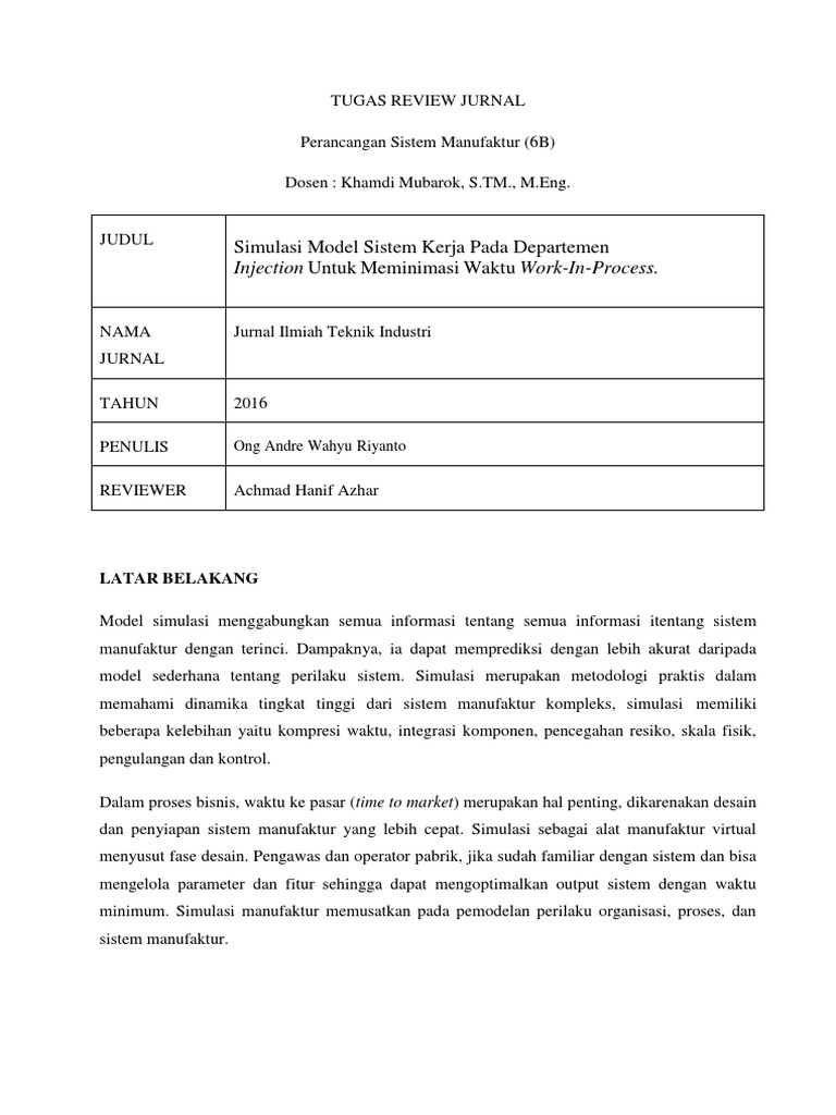 Tugas Review Jurnal PSM - Achmad Hanif Azhar - 190481100062 | PDF ...