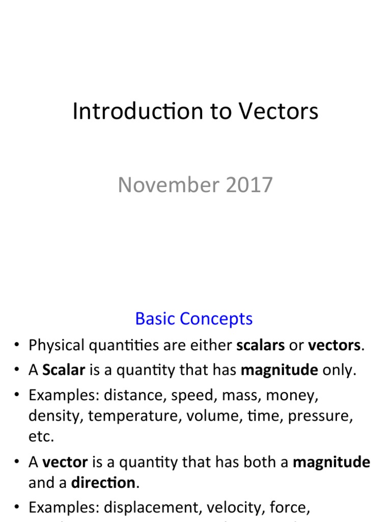 Introduction To Vectors-1 | PDF | Euclidean Vector | Mechanics