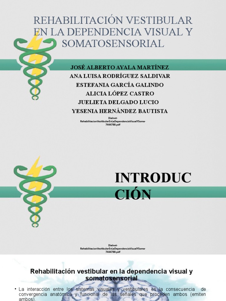 Rehabilitación Vestibular y Dependencia Visual | PDF | Ansiedad ...