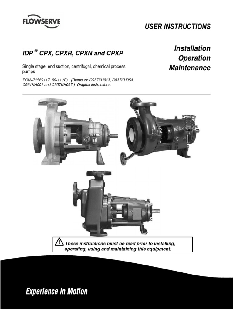 User Instructions: Installation Operation Maintenance | PDF | Pump | Safety