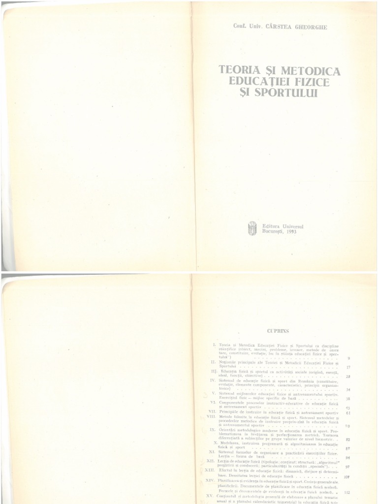 Teoria Si Metodica Ed. Fizice Si Sportului | PDF