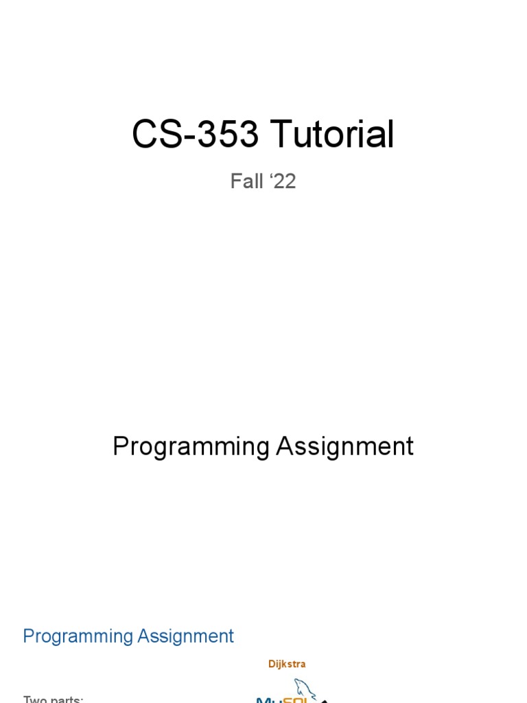 CS 353 Tutorial | PDF