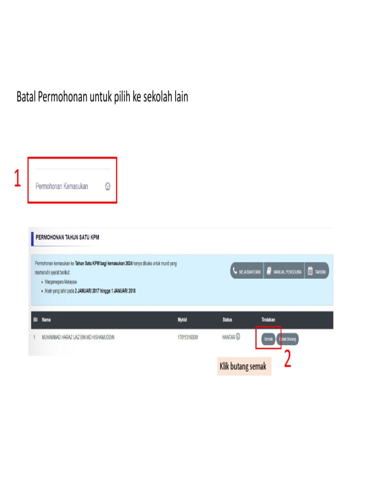 Panduan Pinda Pilihan Sekolah THN1 | PDF