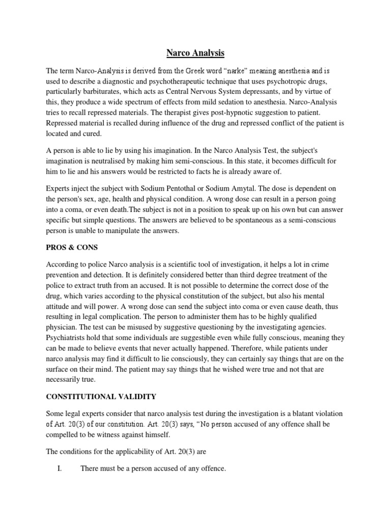 Narco Analysis Pdf