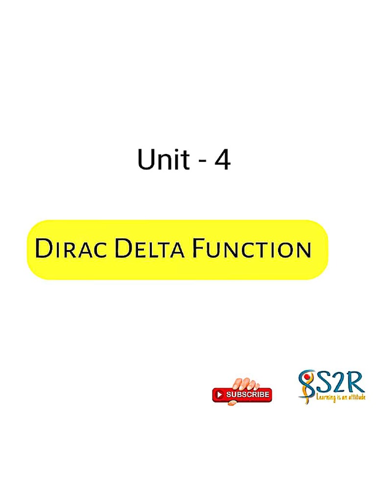 Dirac Delta Function | PDF