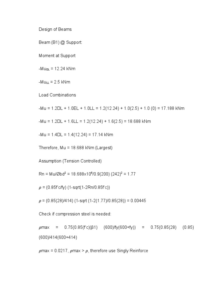 Design of Beams | PDF | Beam (Structure) | Civil Engineering