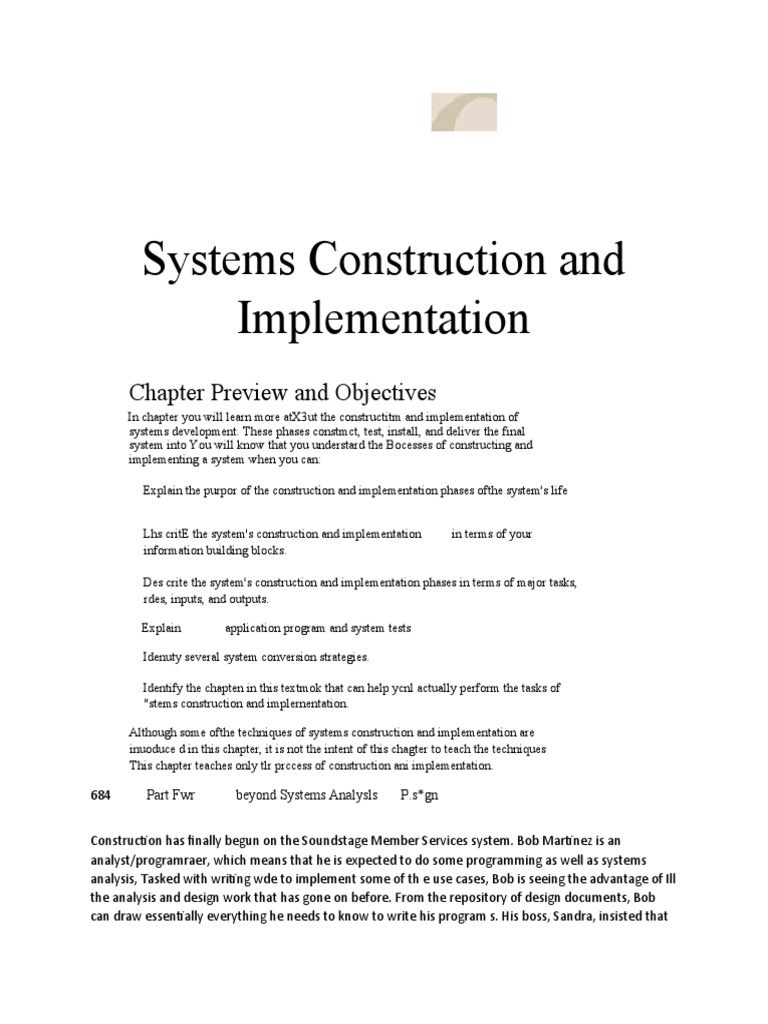 Systems Construction and Implementation | PDF | Databases | Verification And Validation