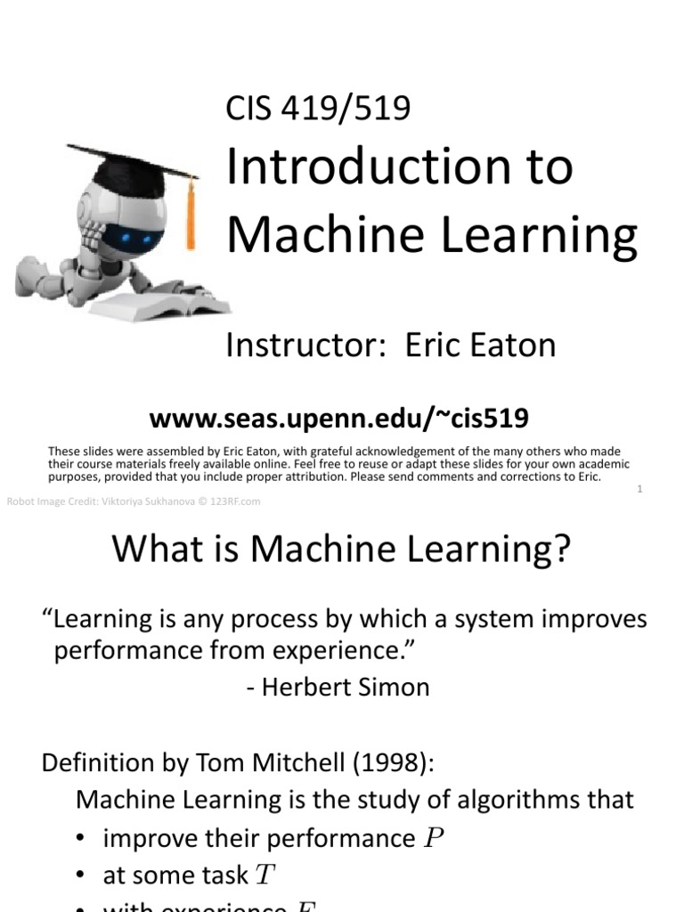 Introduction To ML P1 | PDF | Deep Learning | Machine Learning