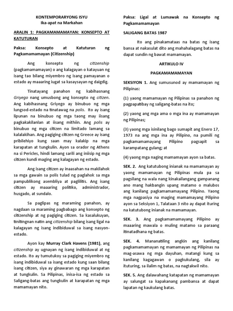 Ap 10 4th Quarter Reviewer | PDF