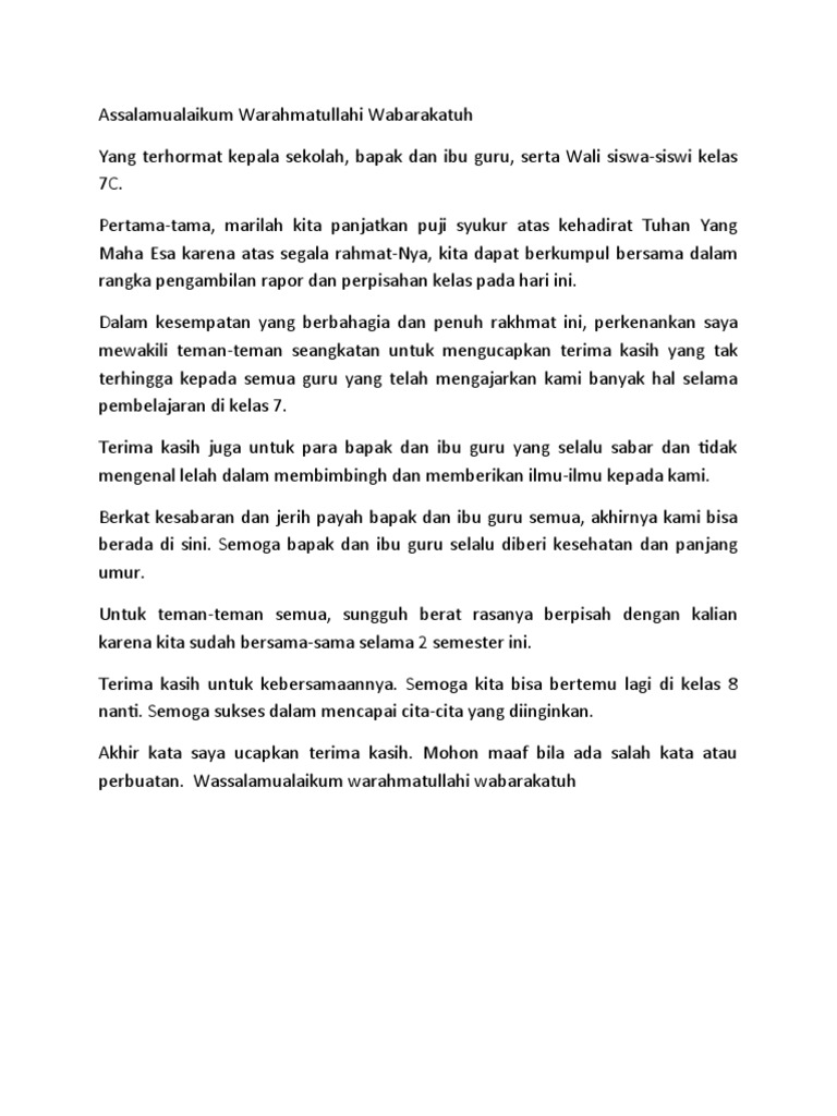 Pidato Rapot Kenaikan Kelas 7-8 Dimas SMPIS | PDF | Kesehatan Holistik | Gaya Hidup