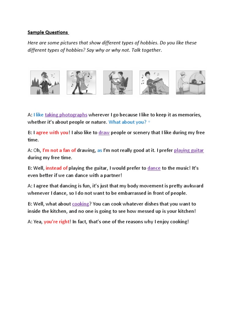 KET Speaking Part 2 (Sample Answer) | PDF