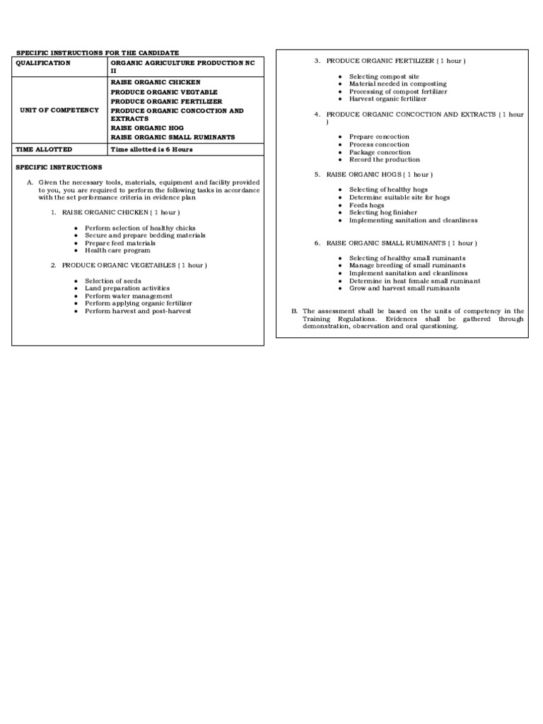 New Specific Instructions For OAP NCII | PDF New Specific Instructions For OAP NCII | PDF
