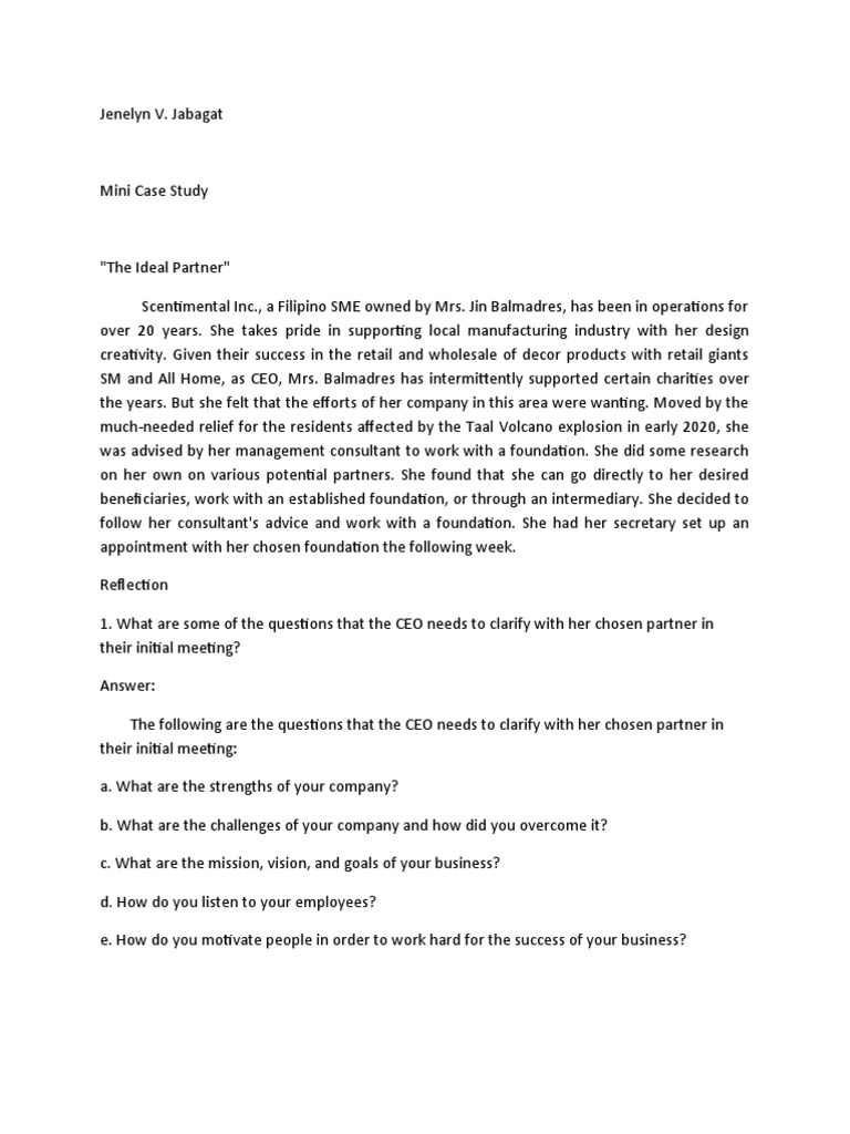 Mini Case Study | PDF | Corporate Social Responsibility | Business