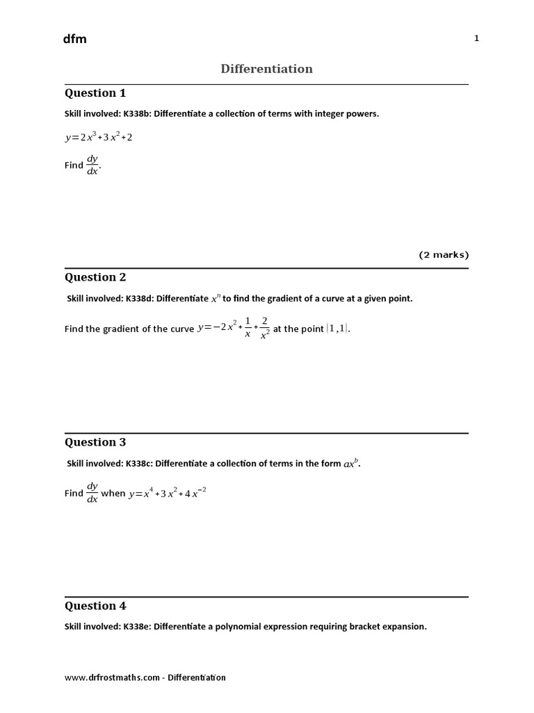 Differentiation | PDF | Tangent | Equations