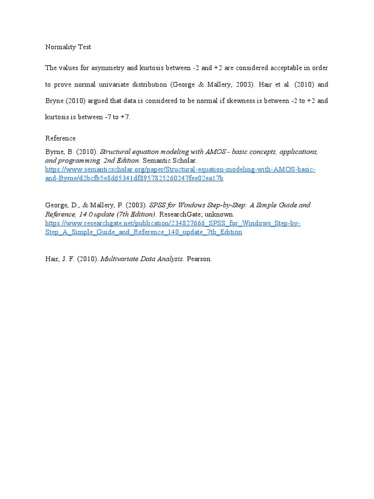 Normality Test Pdf