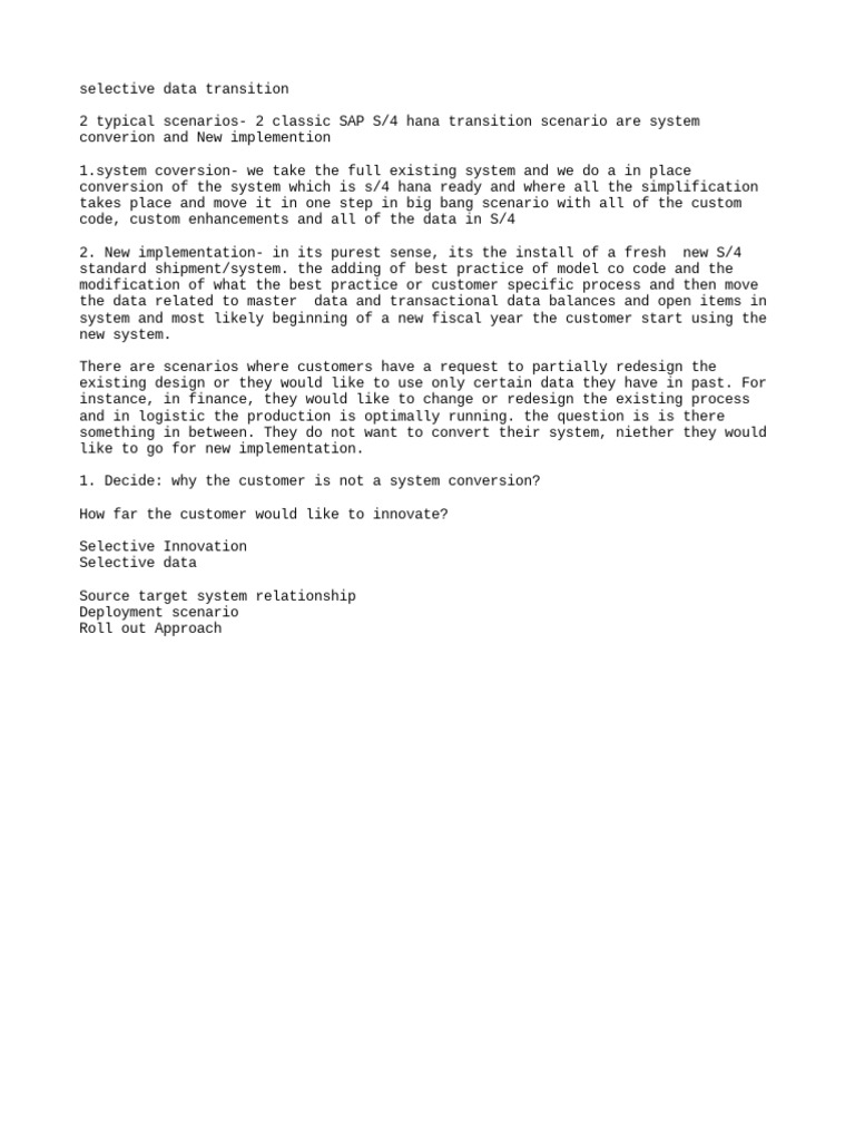 Selective Data Transition | PDF