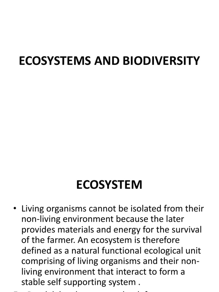 Ecosystems and Biodiversity | PDF | Ecosystem | Biodiversity