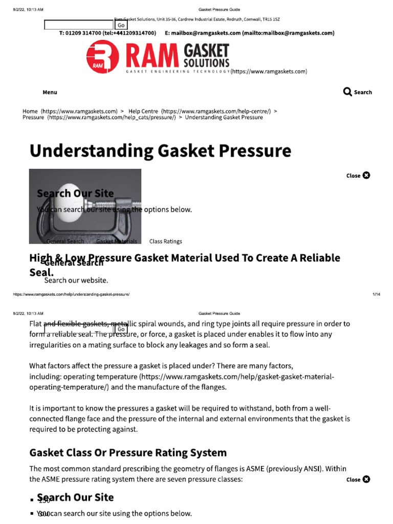 Gasket Pressure Guide | PDF