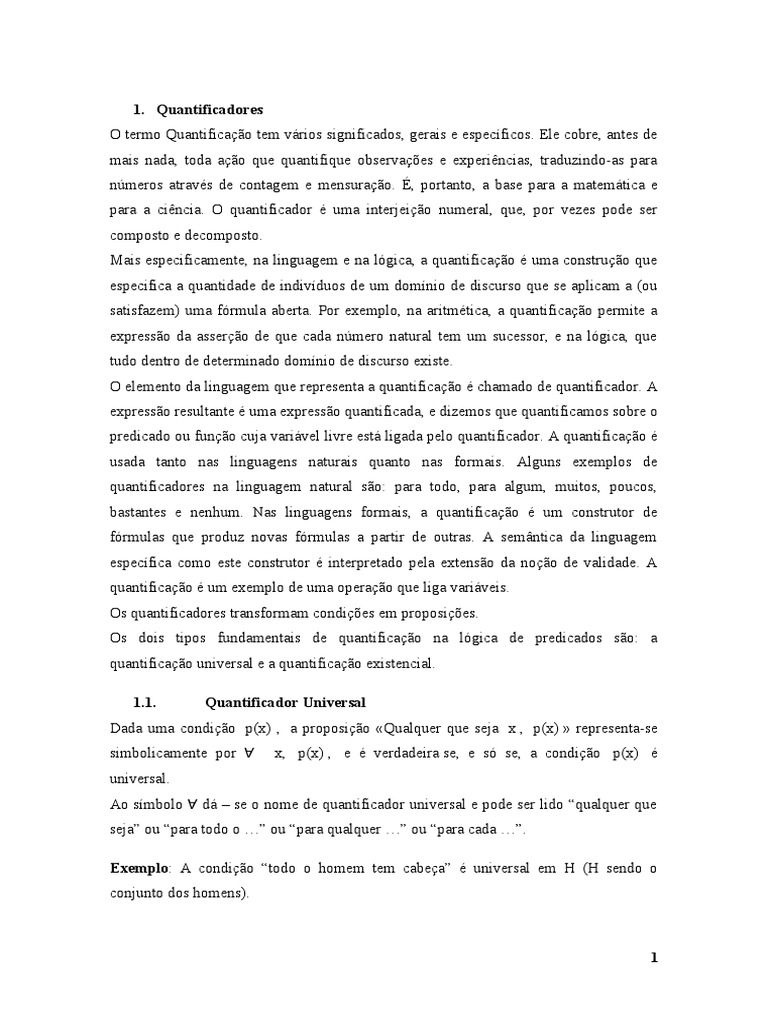 Quantificadores | PDF | Ciência da Computação Teórica | Conceitos ...