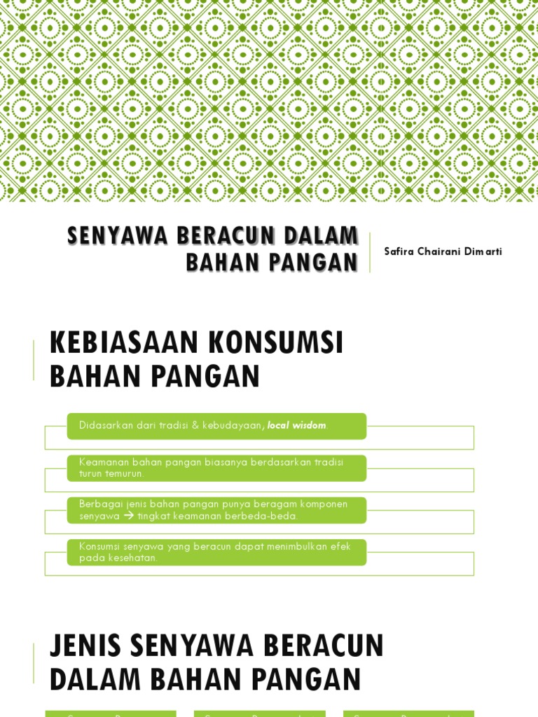 Senyawa Beracun Dalam Bahan Pangan | PDF