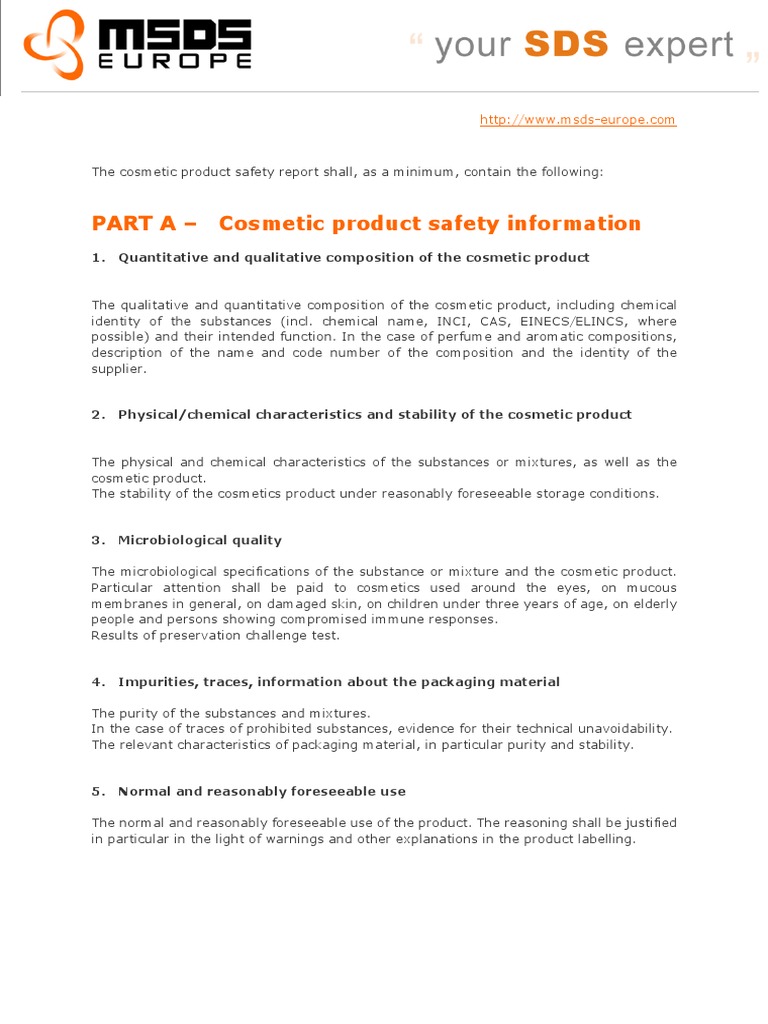Cosmetic Product Safety Assessment Guide | PDF