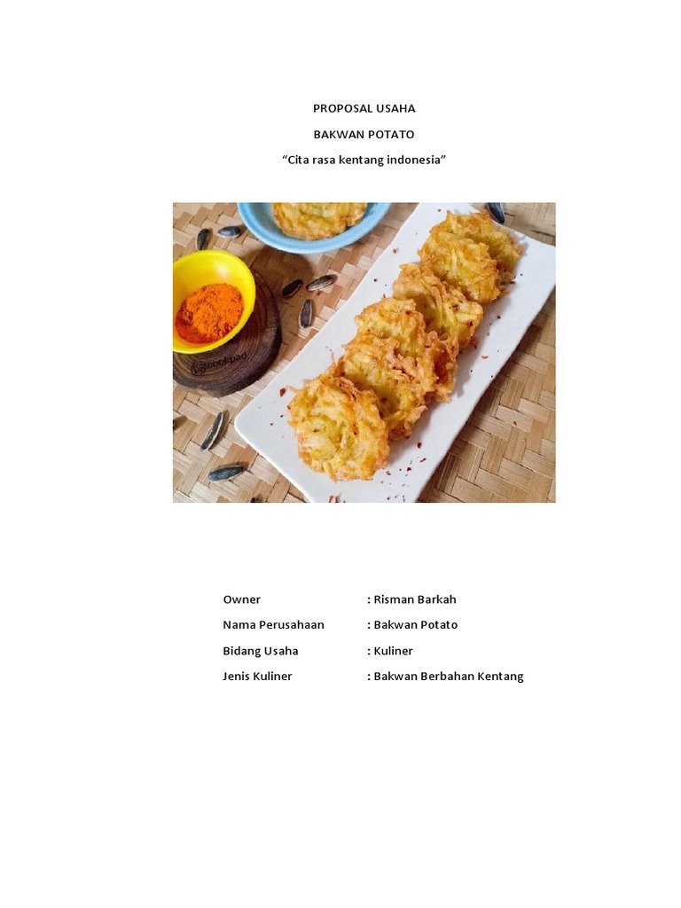 Proposal Usaha Bakwan Potato | PDF