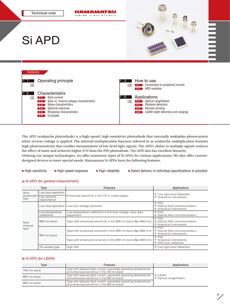 Si-Apd Kapd9007e | PDF | Applied And Interdisciplinary Physics | Computer Engineering