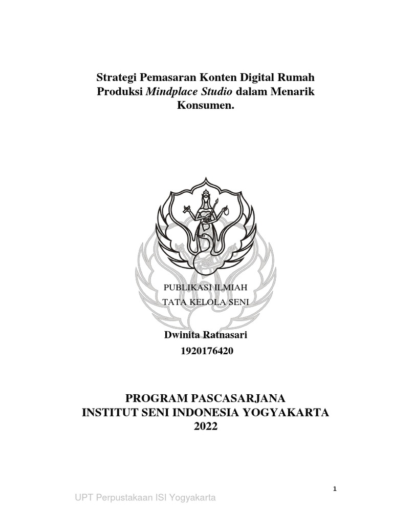 Strategi Pemasaran Konten Mindplace Studio | PDF | Seni