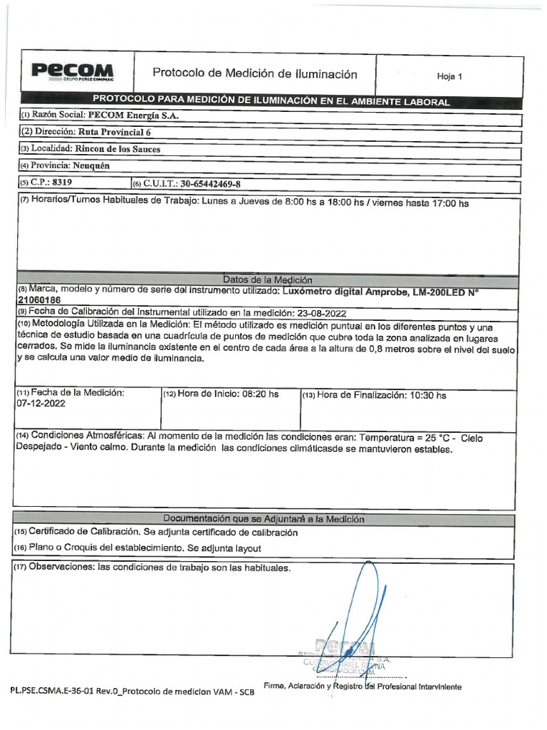 Inf Iluminacion Vam | PDF