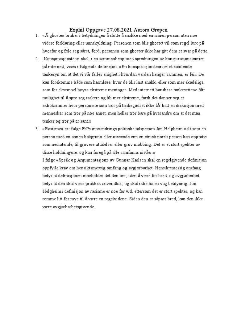 Exphil Oppgave 27 | PDF