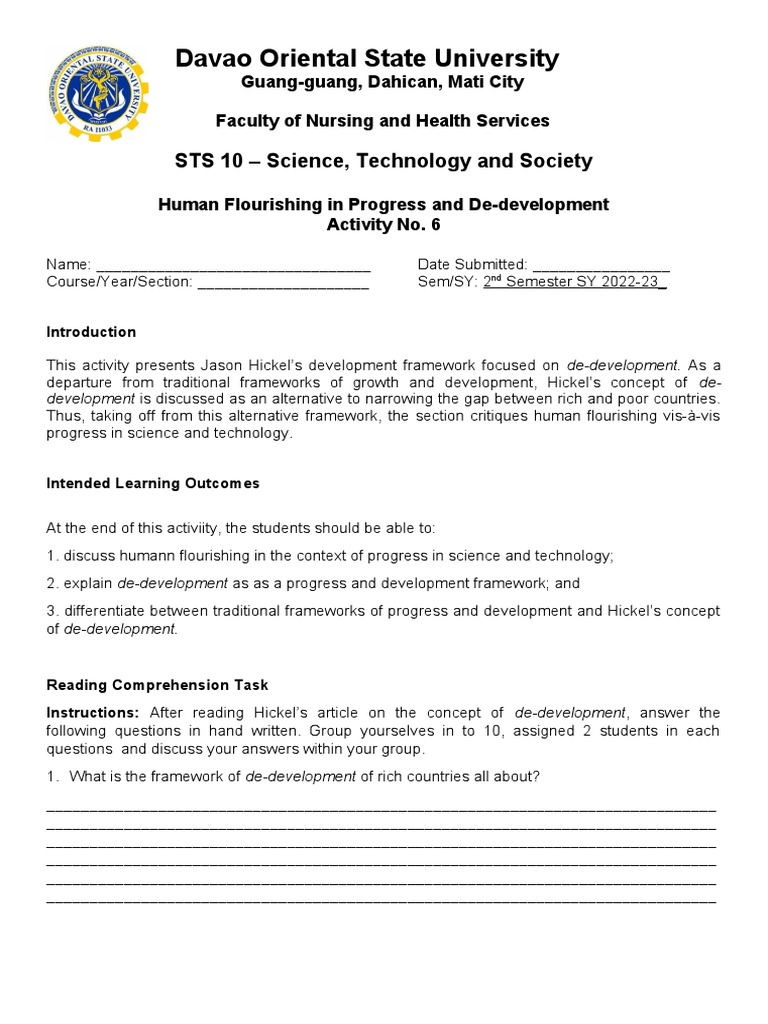 STS 10 Activity 6 N | Download Free PDF | Behavior Modification | Learning