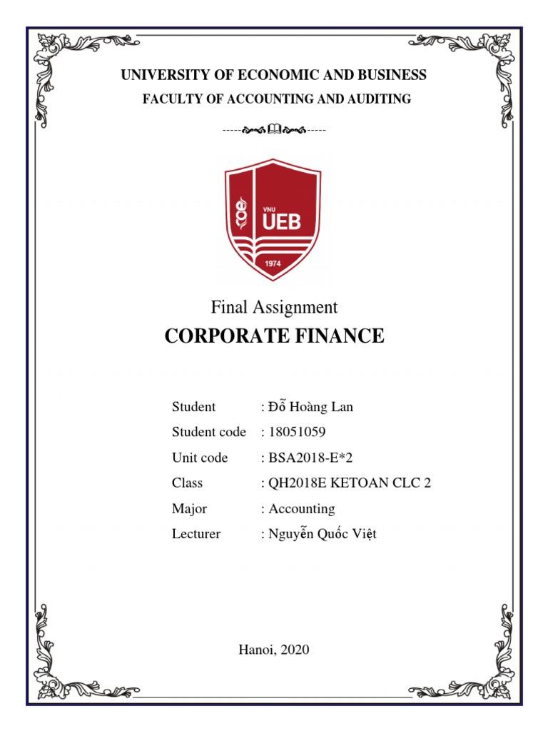 BTL tài chính doanh nghiệp mới | PDF | Cost Of Capital | Return On Equity