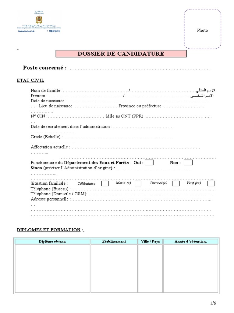 Dossier de Candidature | PDF