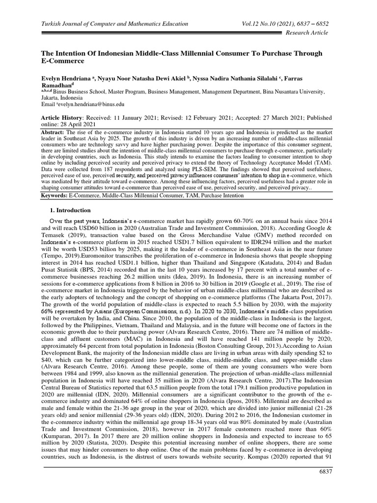 The Intention of Indonesian Middle-Class Millennial Consumer To ...