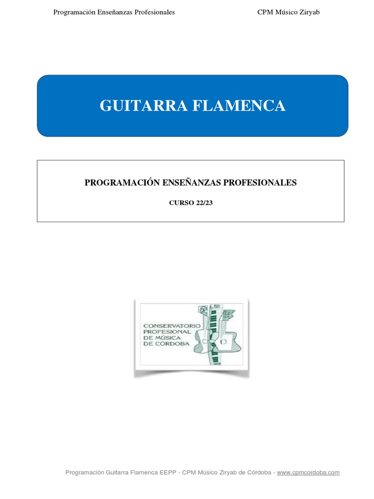 Programación Guitarra-Flamenca-EEPP-22-23 Cordoba | PDF | Plan de estudios | Aprendizaje