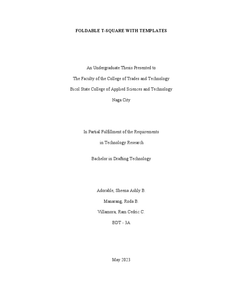 FOLDABLE T SQUARE WITH TEMPLATE For Editing | PDF