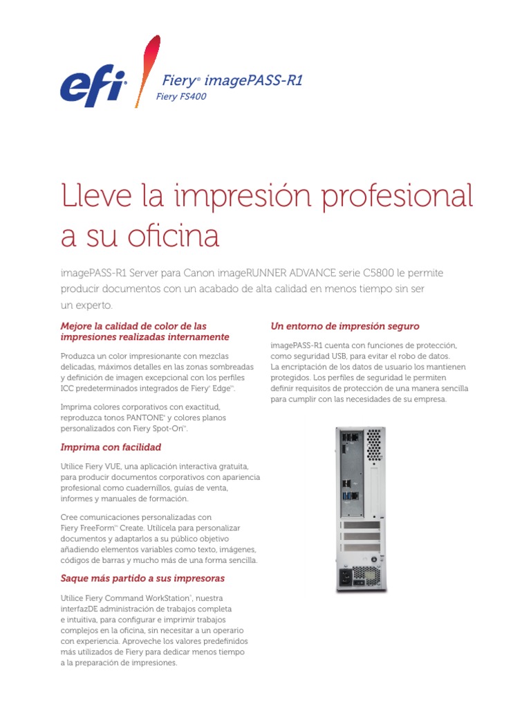 Efi Fiery Canon r1 Ds | PDF | Impresora (Computación) | Tecnología de ...