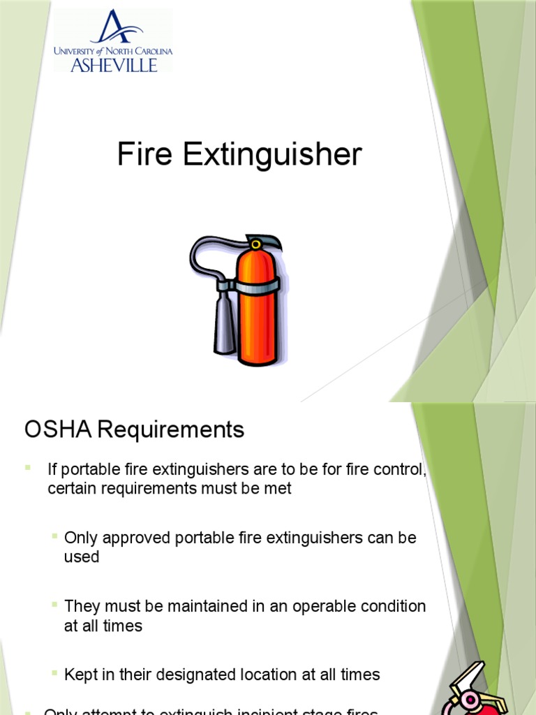 OSHA Fire Extinguisher Training Guide | PDF | Fires | Hazards