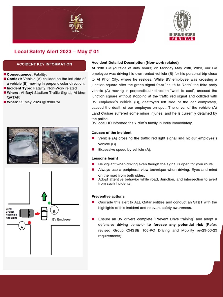 Local Safety Alert 2023 - May # 01: Accident Key Information | PDF ...