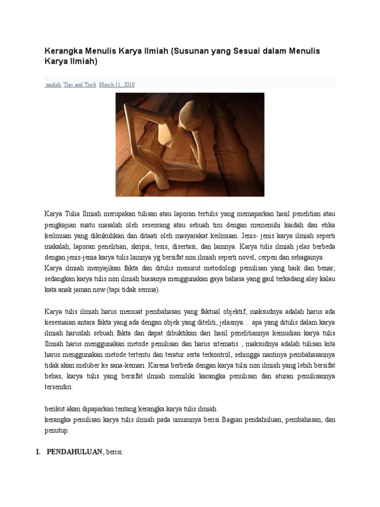Kerangka Menulis Karya Ilmiah | PDF