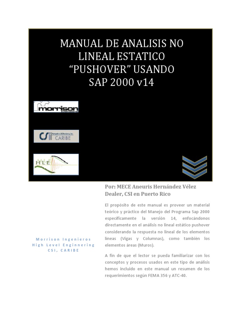 Análisis Pushover con SAP 2000 v14 | PDF | Elasticidad (Física) | Rigidez