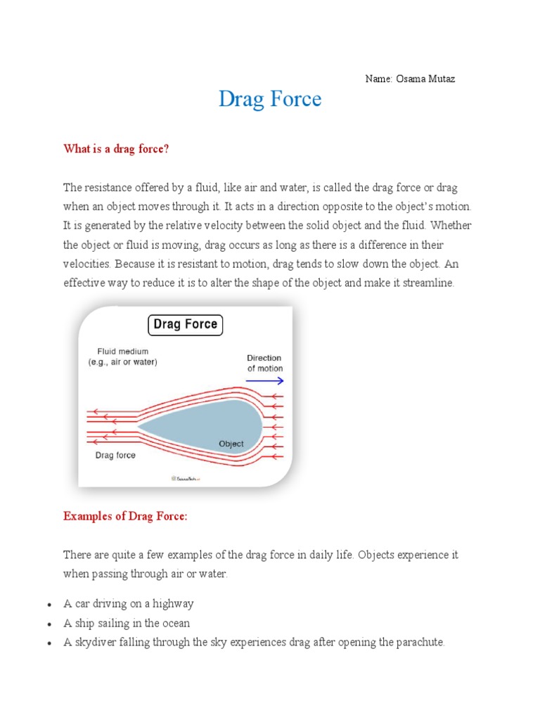 Drag Force-Physics Project | PDF | Law | Science & Mathematics