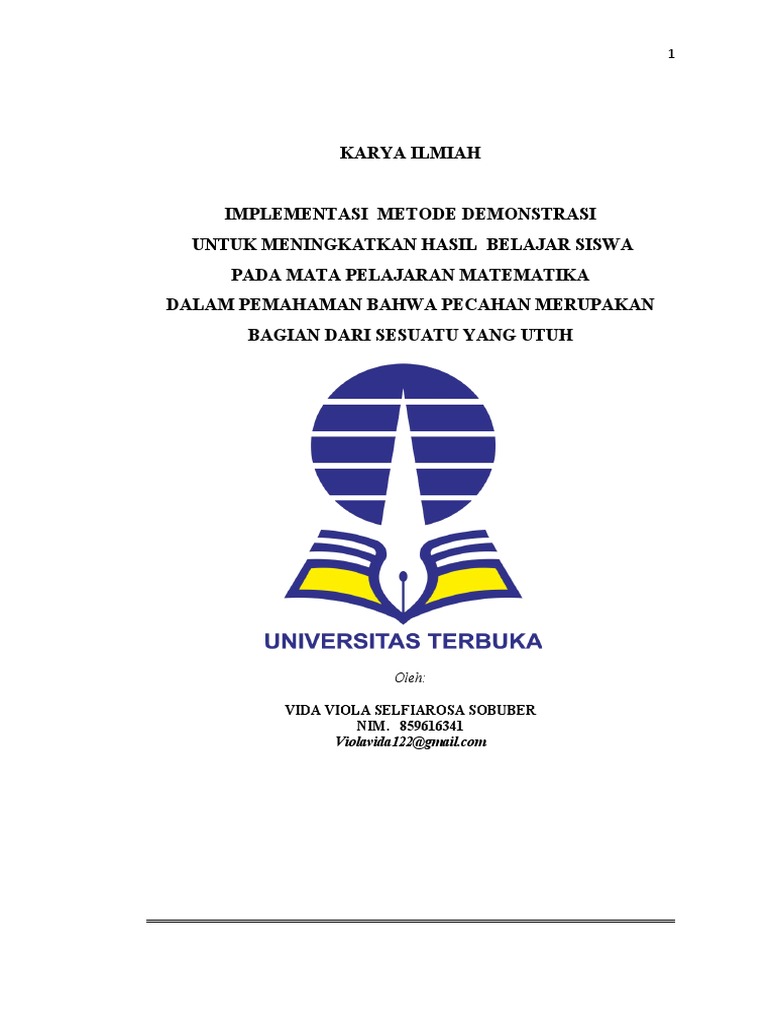 6 - Contoh Karil UT PGSD - Karya Ilmiah Matematika Sifat Operasi Hitung ...
