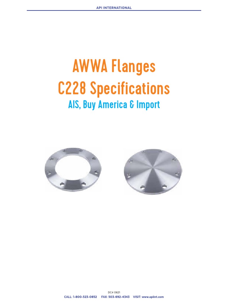Awwa c228 Flanges Spec Sheet | PDF | Mechanical Engineering